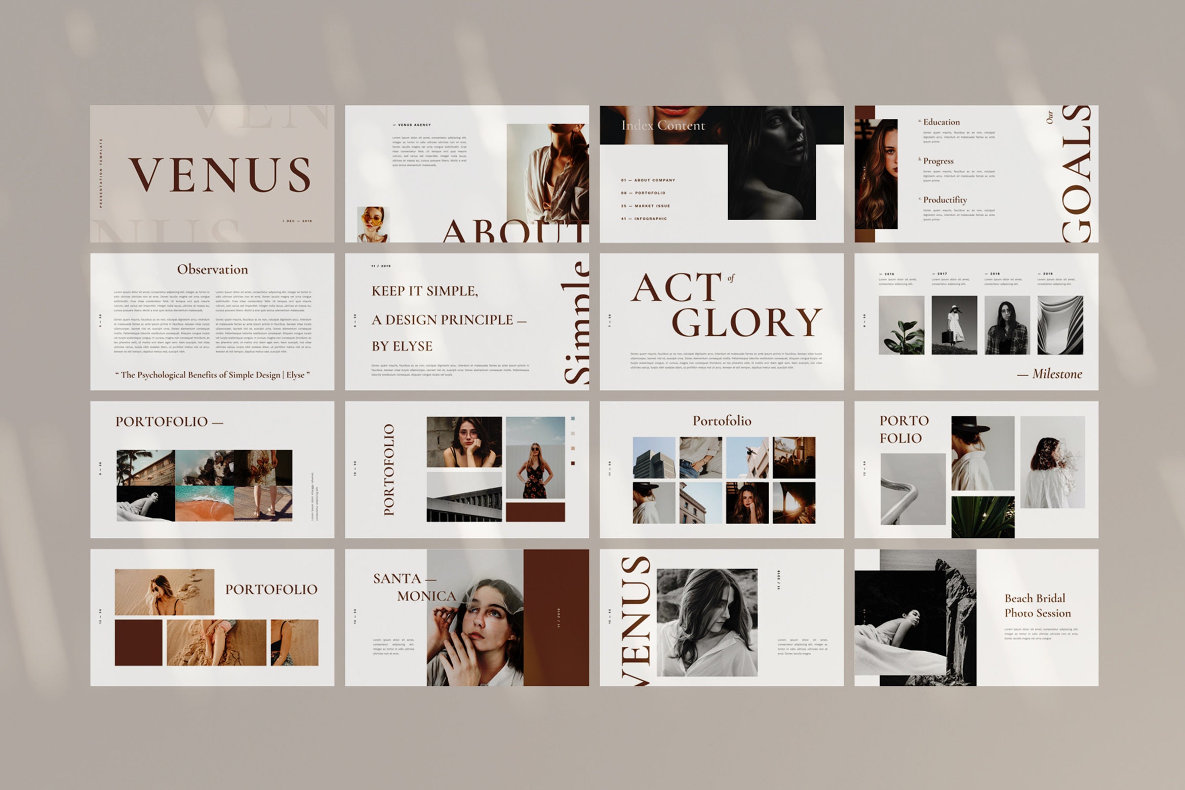 Venus - Minimalist Powerpoint Template | Lookbook | Catalogue | Ebook ...