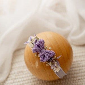 Cute Shabby Purple Bow With Natural Greenery, Vintage Style, Newborn ...