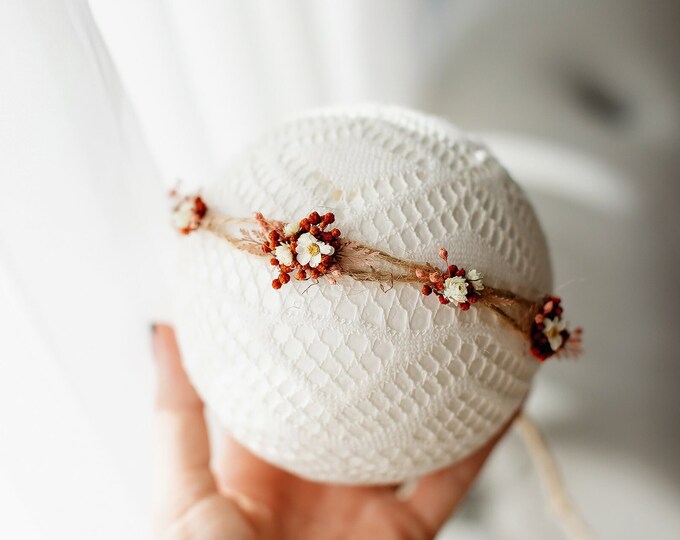 Cute Delicate Baby Headband With Small Natural Flowers and Greenery ...