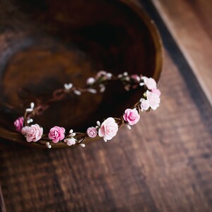 Very Romantic Flower Crown With Light Pink Roses,wedding Crown, Floral ...