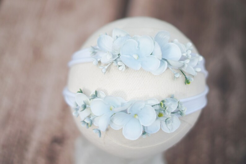 Exclusive Dainty Light Blue Baby Headband for a Girl,baby Wreath,infant ...