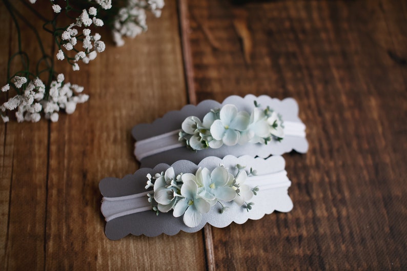 Exclusive Dainty Light Blue Baby Headband for a Girl,baby Wreath,infant ...