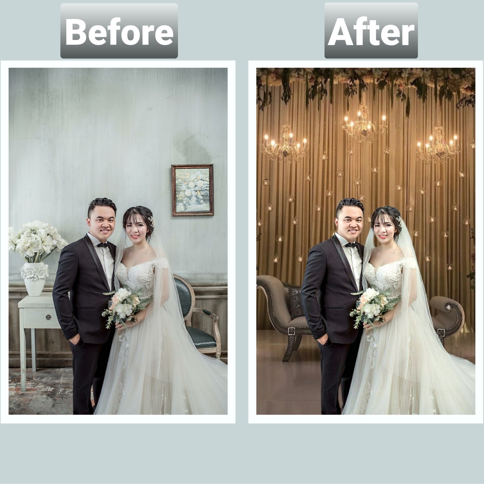 Custom Wedding Photo Edit Change Background Personalized - Etsy