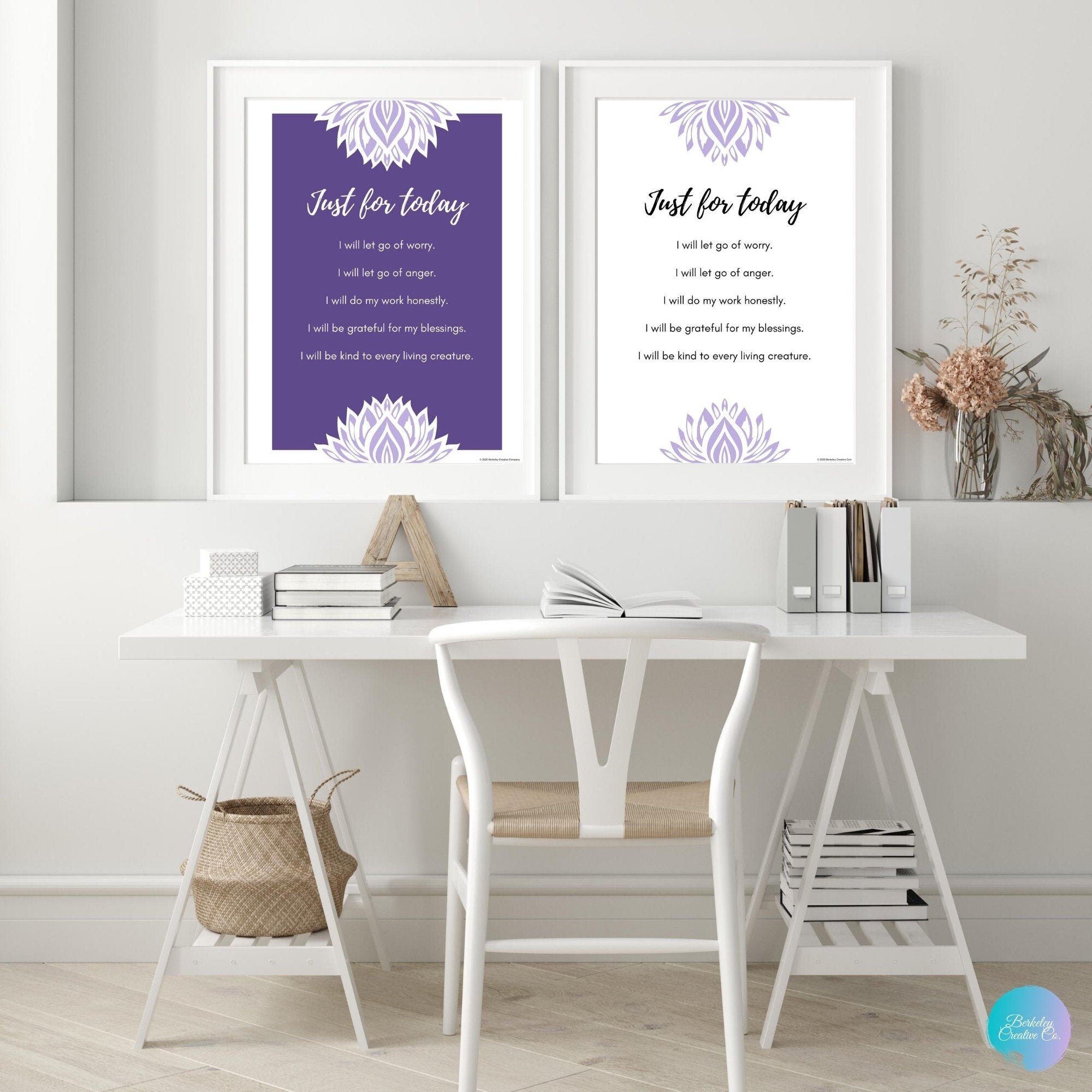 Reiki Healing Principles "just for Today" Affirmation Wall Art Instant ...