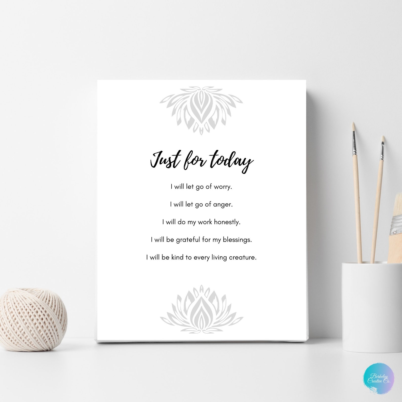 Reiki Principles "just for Today" Affirmation Art Reiki Usi Energy ...