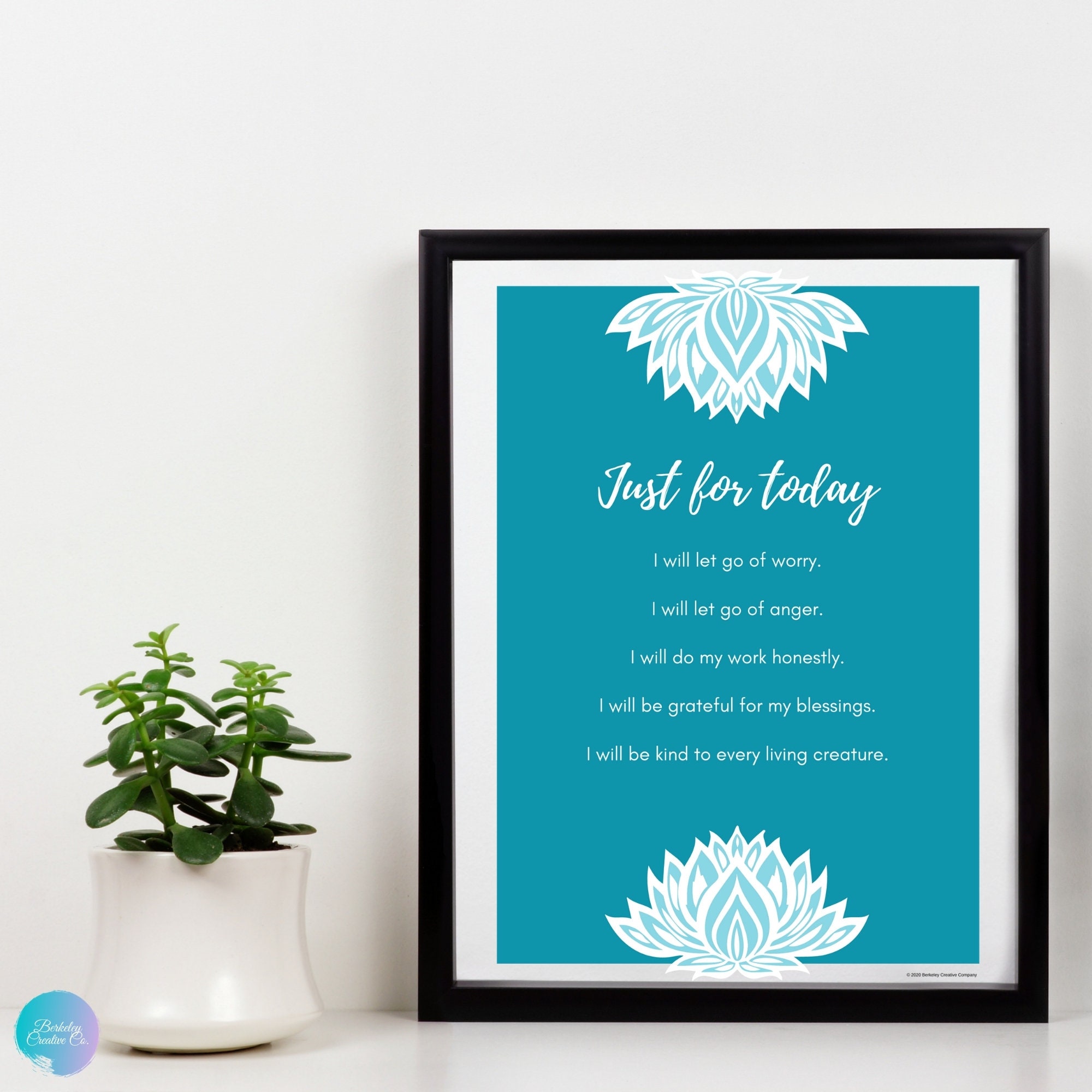 Reiki Principles just for Today Affirmation Art Reiki Energy Healing ...