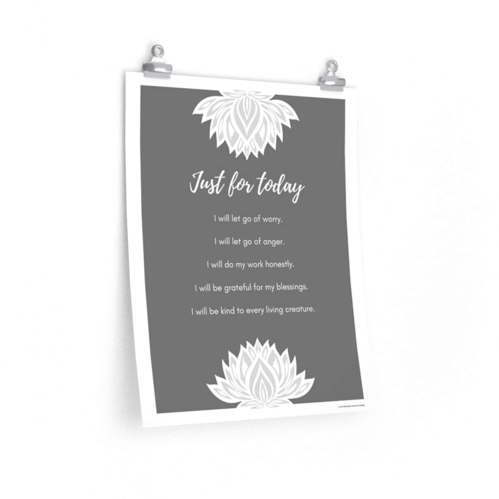 Reiki Principles just for Today Affirmation Art Reiki Energy Healing ...