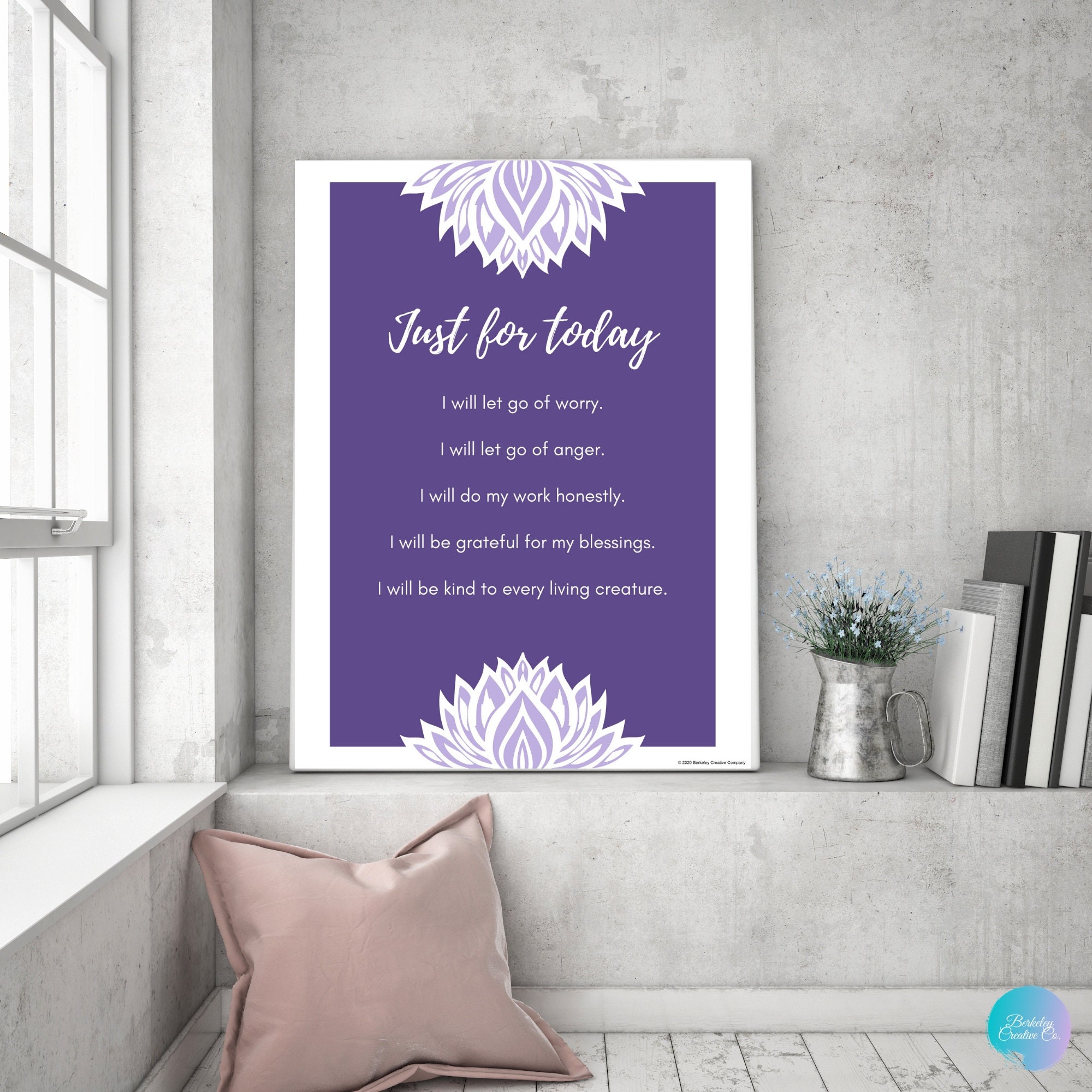 Reiki Principles Affirmation Art Instant Download & Printable Wall Art ...