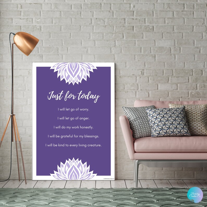 Reiki Principles Affirmation Art Instant Download & Printable Wall Art ...
