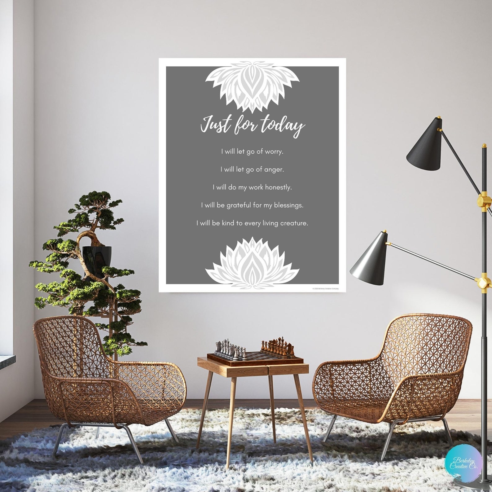 Reiki Principles just for Today Affirmation Art Reiki Energy Healing ...