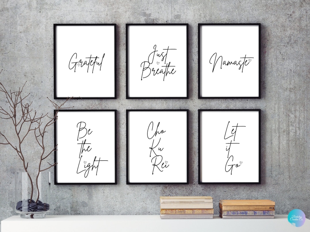 Reiki Cho Ku Rei Word Art Minimalist Set of 6 Printable Wall - Etsy