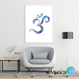 Om Wall Decor Artwork Print + Om Poster for Meditation Room Art + Yoga ...