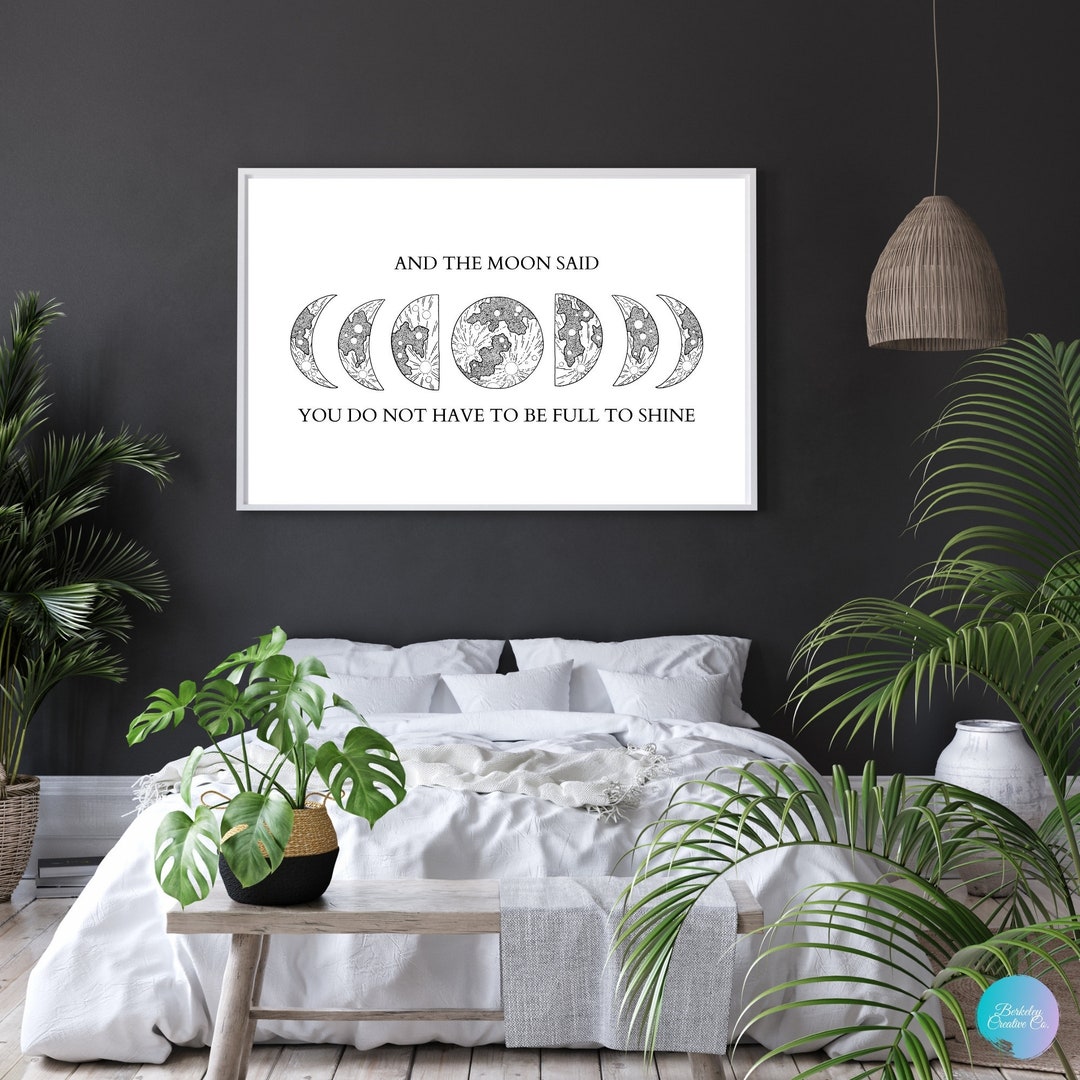 Moon Phase Quote Wall Decor | Celestial Art Print | Inspirational Quote ...
