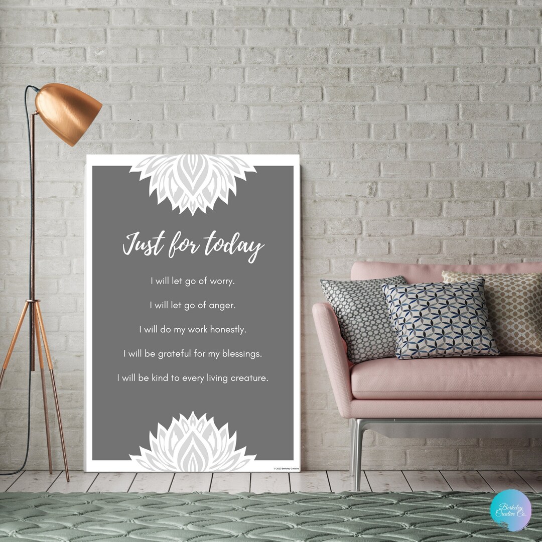 Reiki Principles "just for Today" Affirmation Art Reiki Energy Healing ...