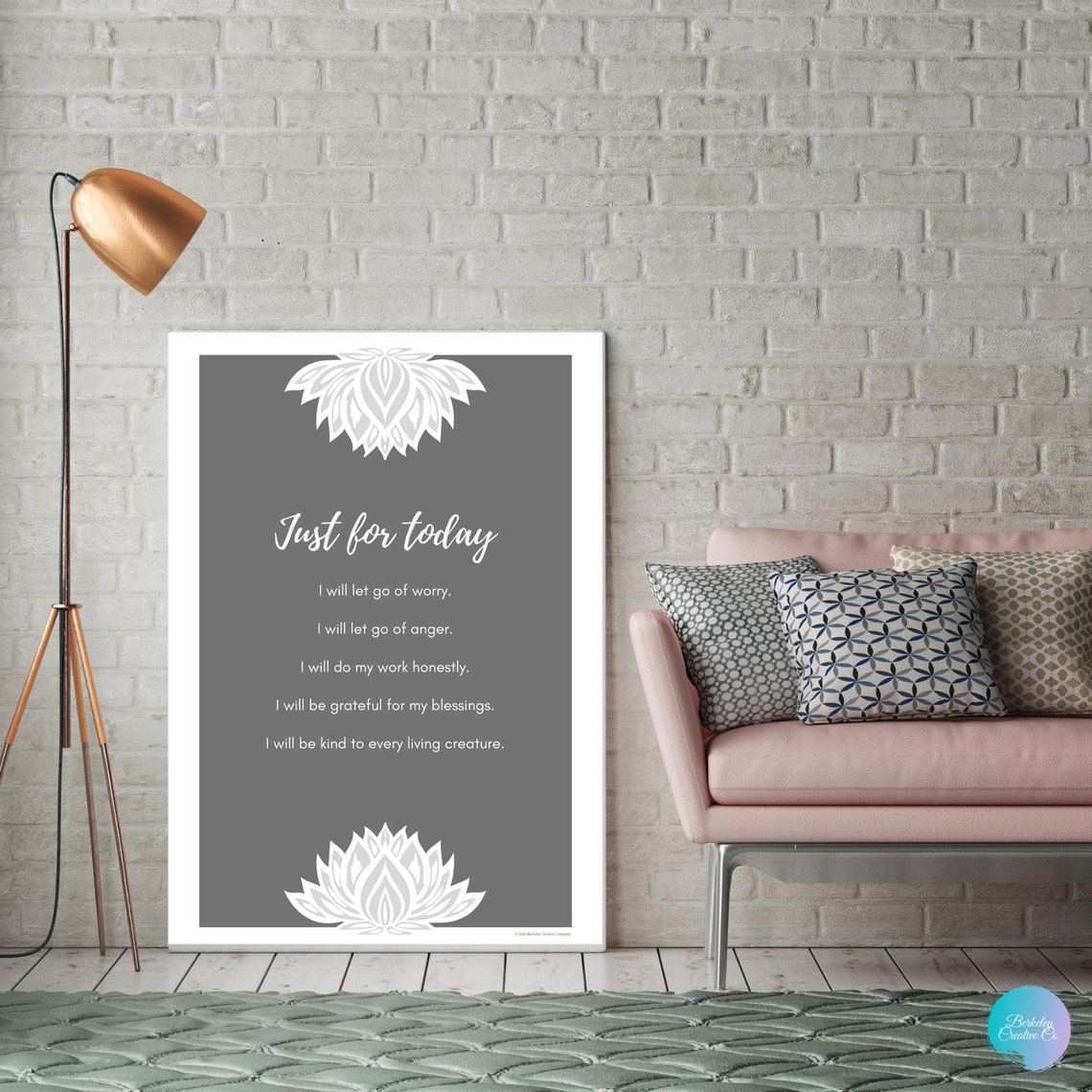 Reiki Principles just for Today Affirmation Art - Etsy