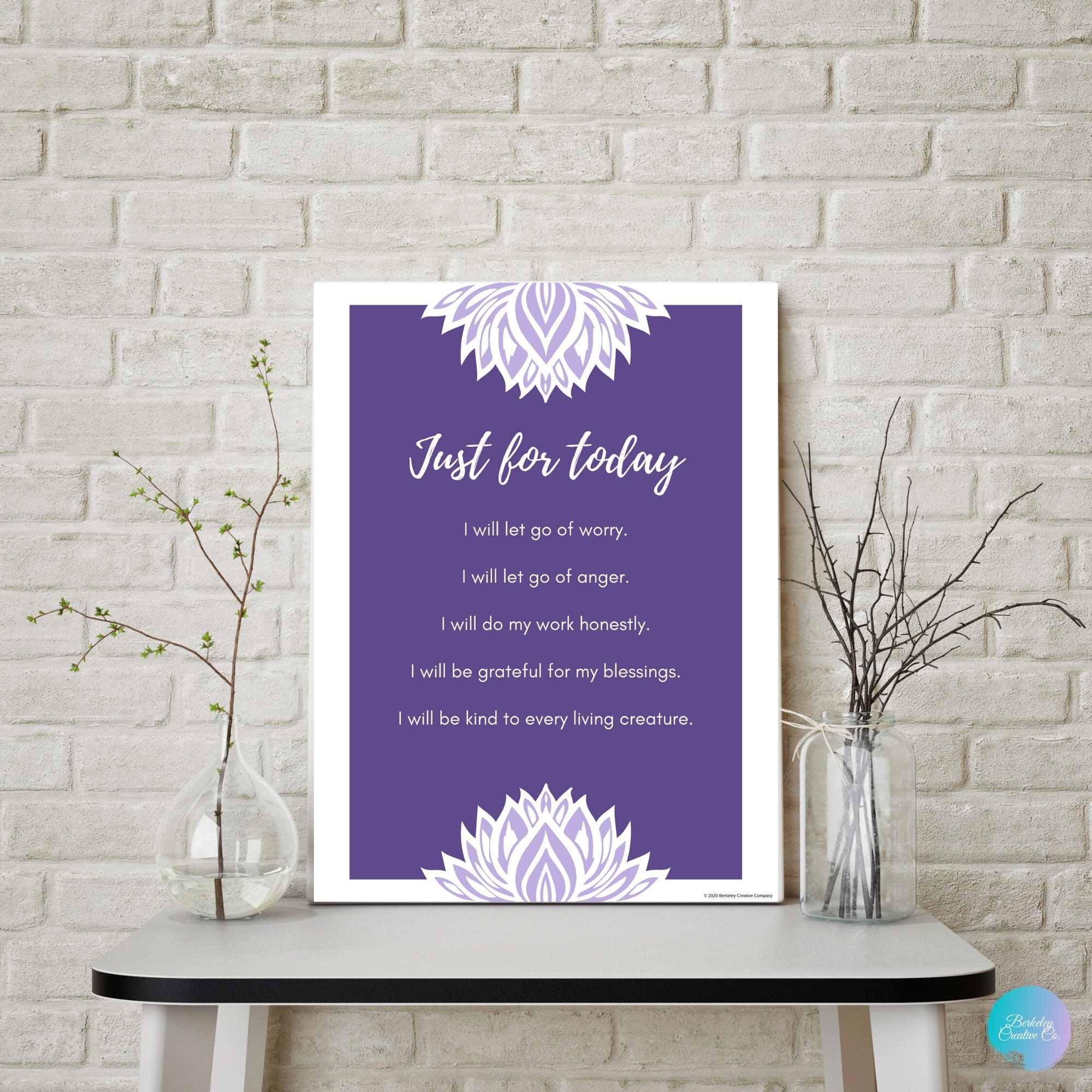 Reiki Principles Affirmation Art Instant Download & Printable Wall Art ...