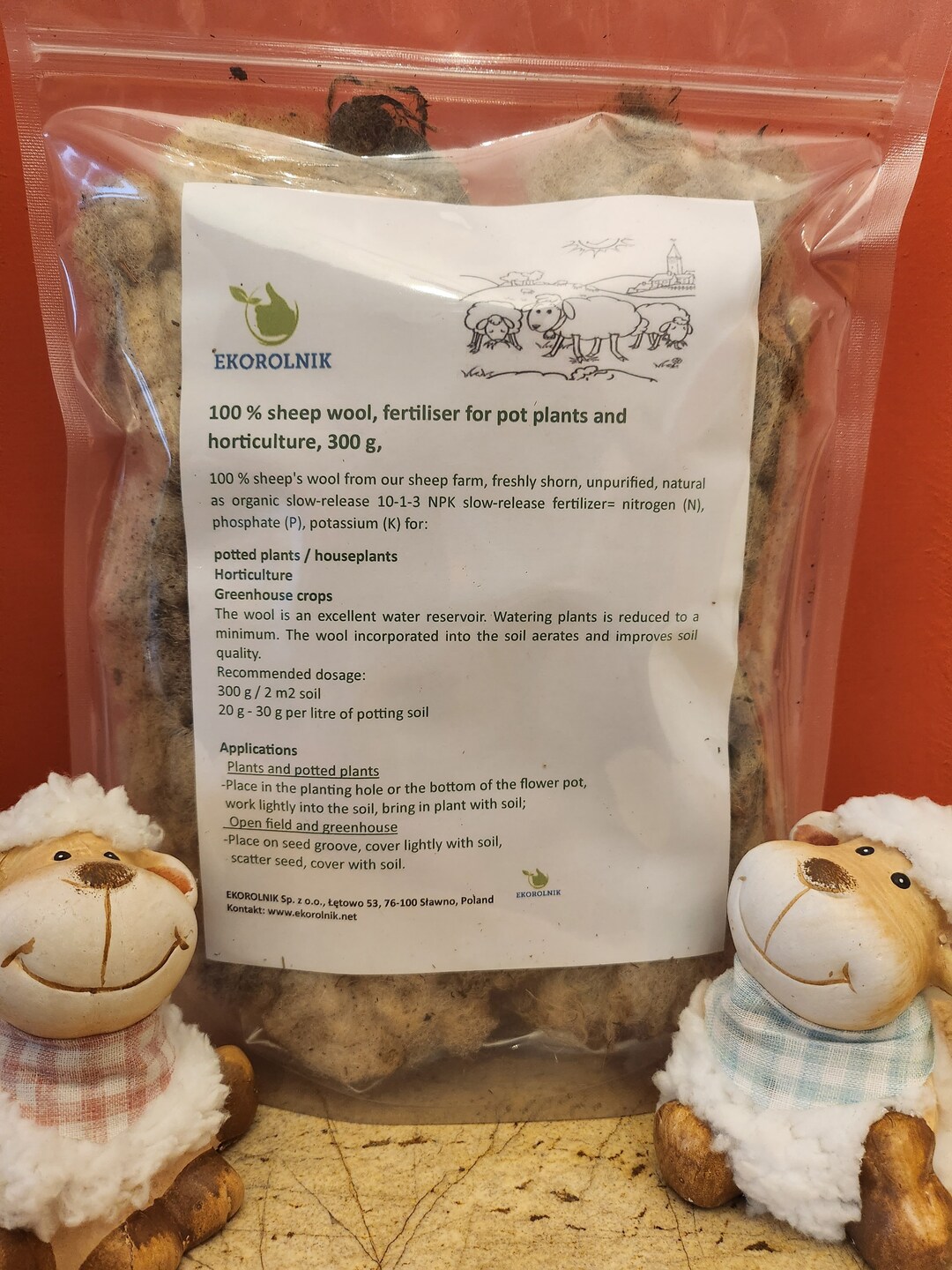 100% Sheep Wool, Fertilizer for Potted Plants and Horticulture, 300 G ...
