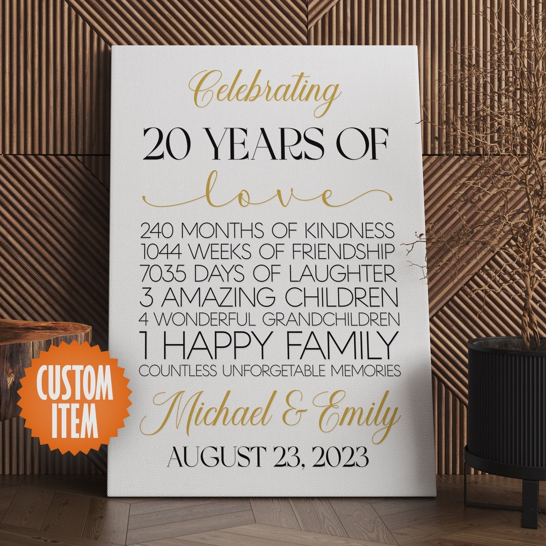20th Anniversary Decorations 20 Years of Love Sign 20 Year - Etsy