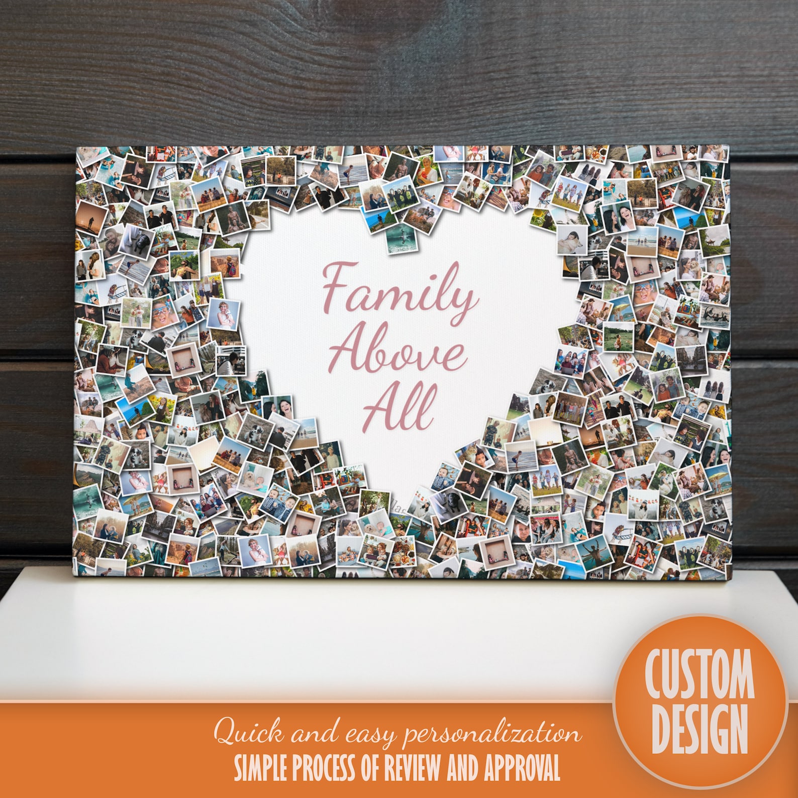 Heart Photo Collage Canvas | Heart Collage | Heart Shaped Picture ...