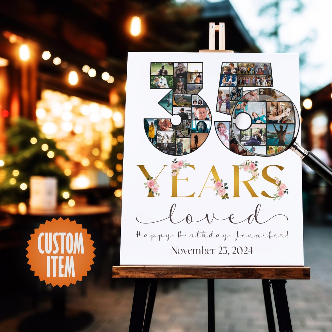 35th Birthday Decorations for Her | 35 Years Loved - 35th Birthday ...