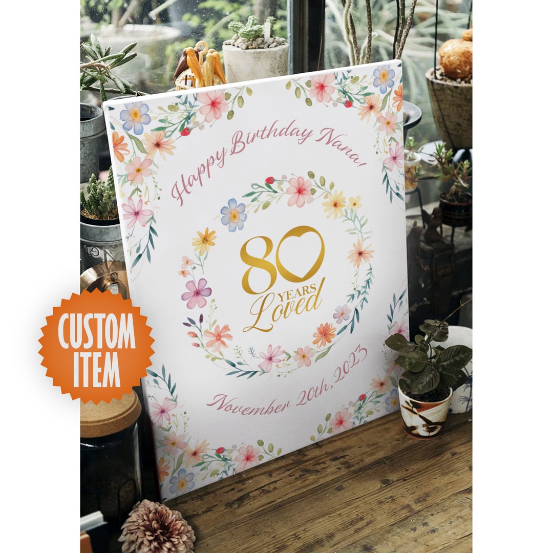 80th Birthday Decorations for Women | Personalized 80th Birthday Sign ...
