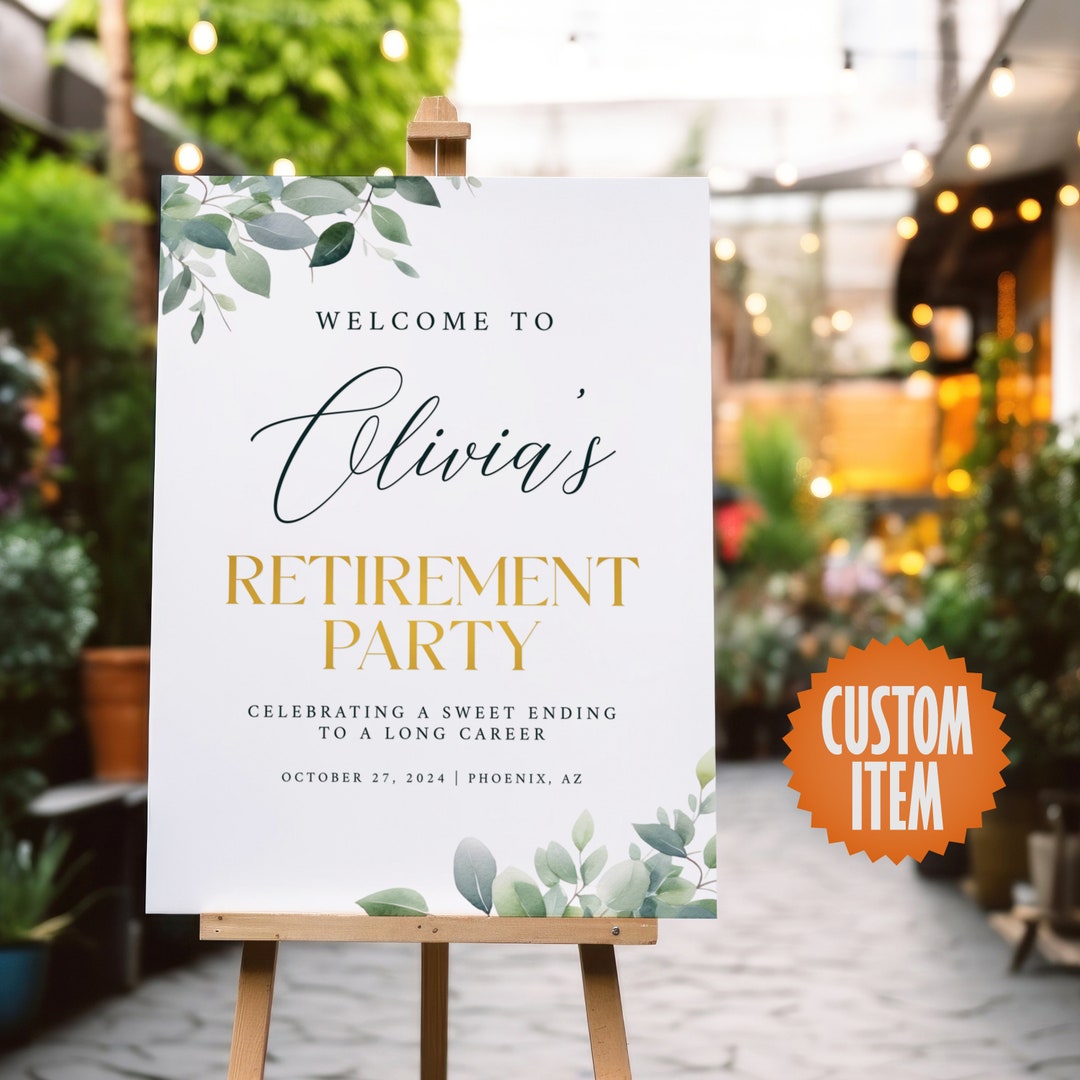 Retirement Sign | Retirement Welcome Sign | Personalized Retirement ...