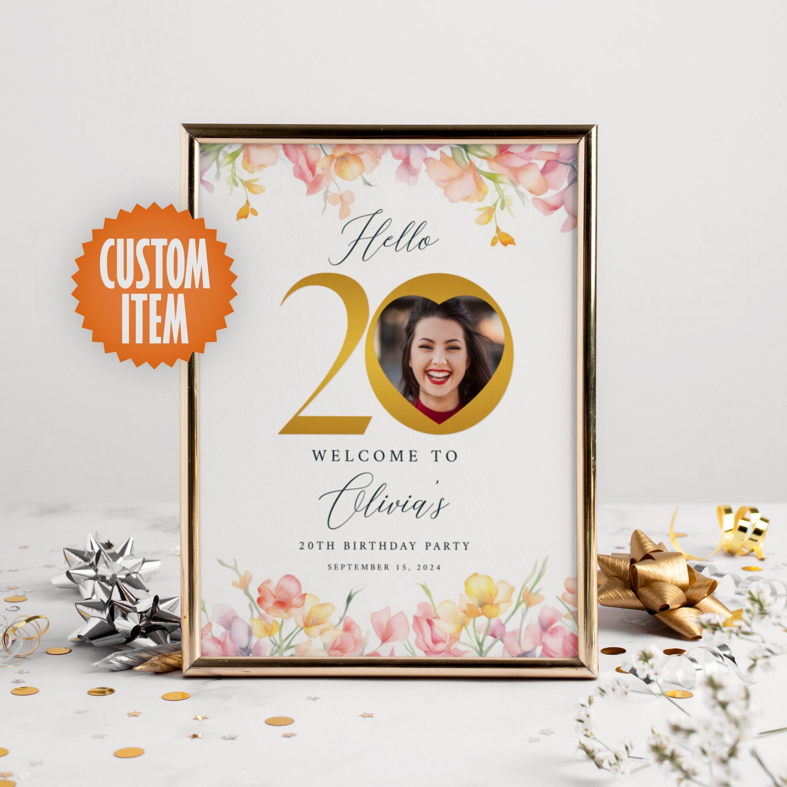 20th Birthday Welcome Sign | 20th Birthday Decorations | Hello 20 ...