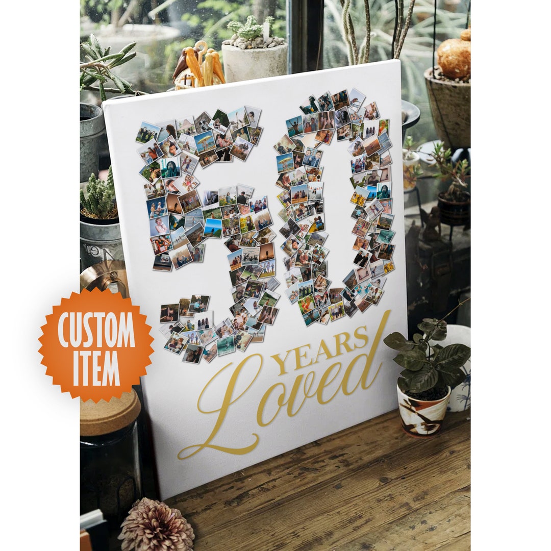 50th Birthday Decorations 50th Birthday Photo Collage Sign 50 Years ...