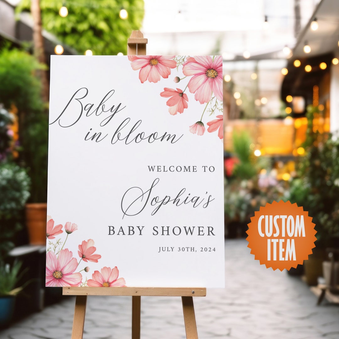 Baby in Bloom Welcome Sign Baby Shower Decorations Baby in Bloom Baby ...