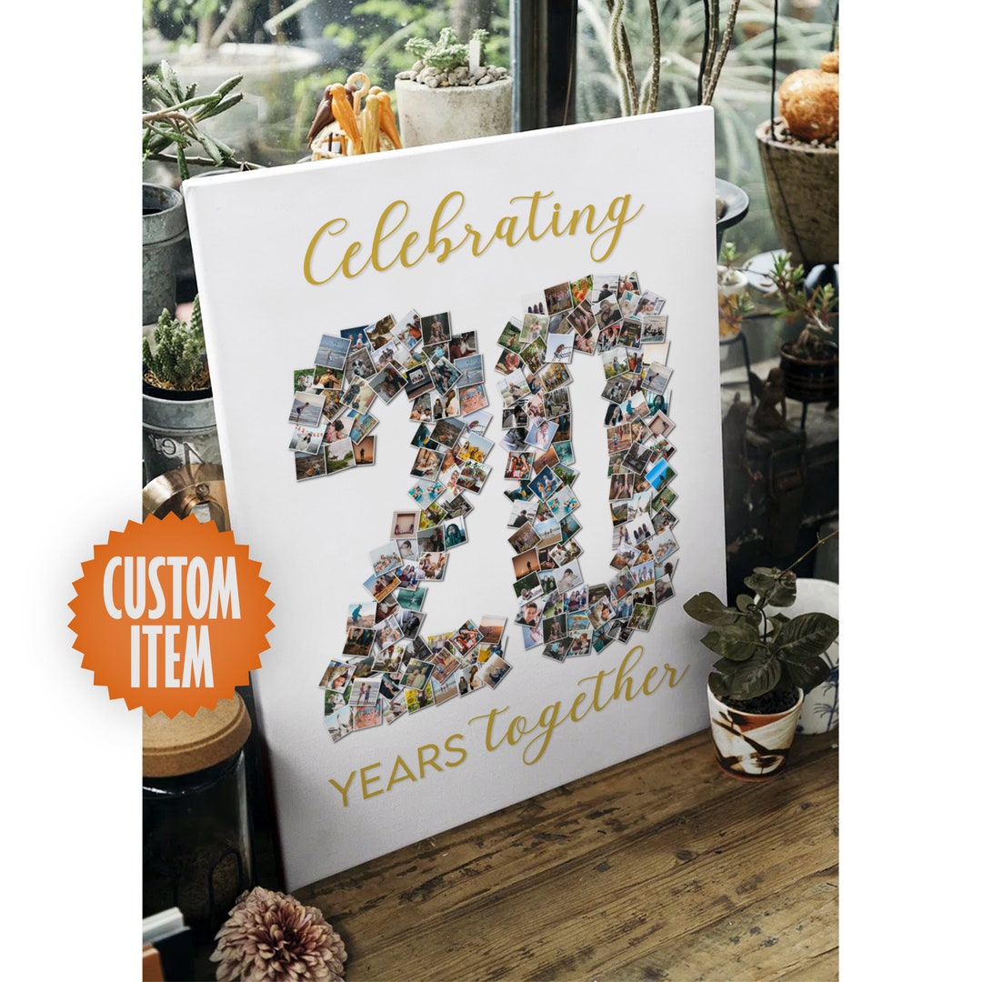 20th Anniversary Decorations 20 Years Together Photo Collage Sign 20th ...