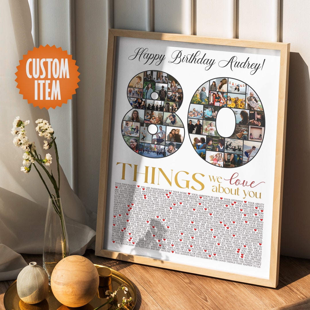 80th Birthday Decorations for Her 80 Things We Love About You 80th ...