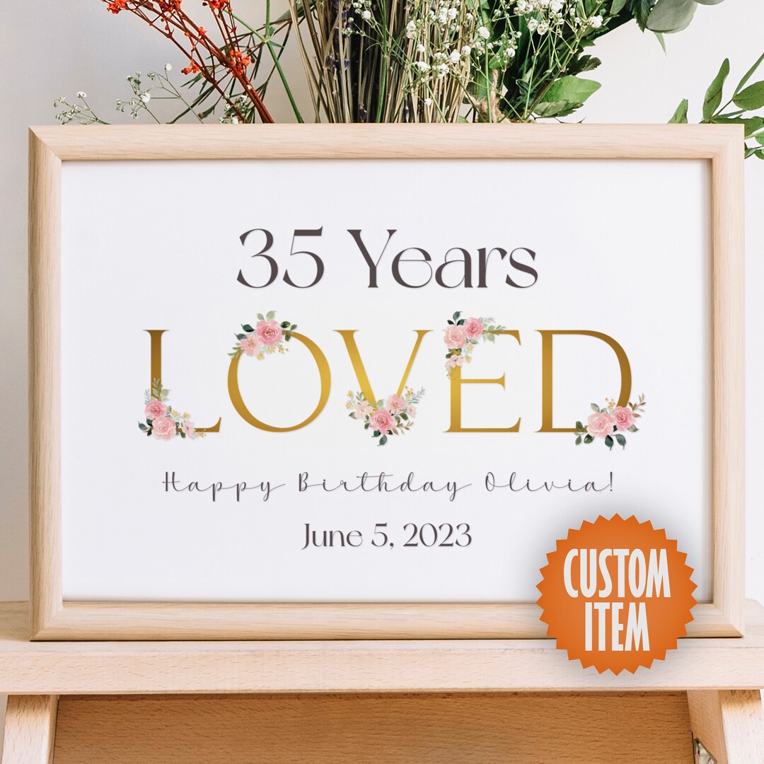 35th Birthday Decorations for Women - 35 Years Loved | 35th Birthday ...