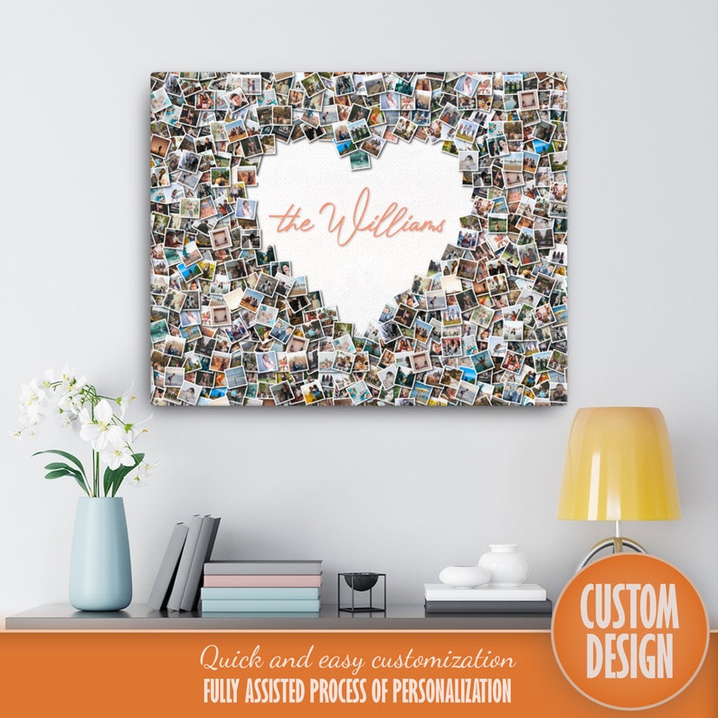 Heart Photo Collage Canvas Heart Collage Heart Shaped - Etsy