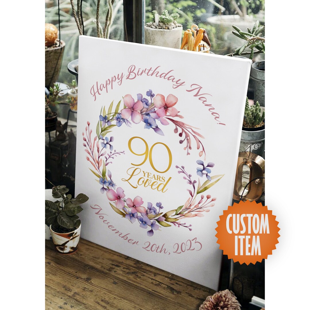 90th Birthday Decorations for Women | 90 Years Loved - Personalized ...