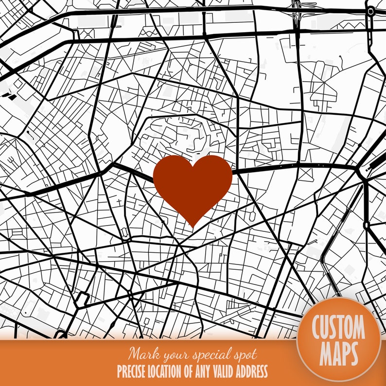 Where We Met Map Our First Date Map Print Custom Map - Etsy