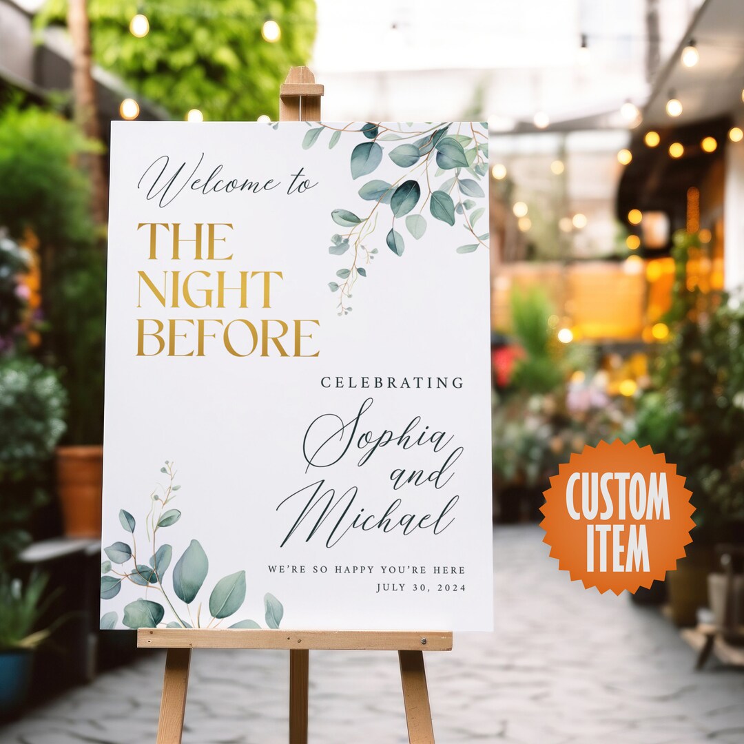 The Night Before - Rehearsal Dinner Sign | Rehearsal Dinner Decorations ...