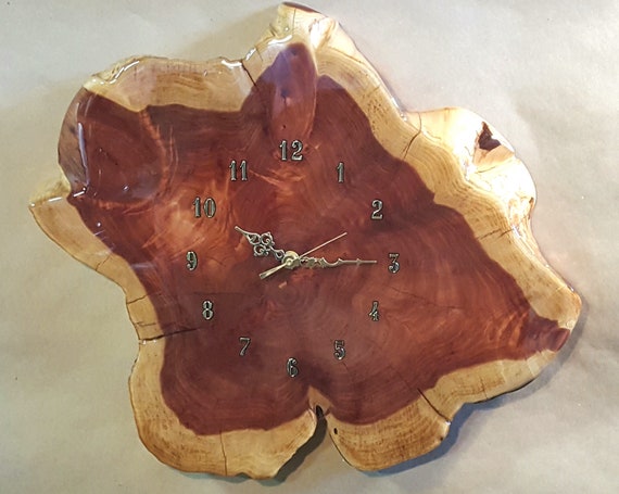 Live Edge Cedar Wall Clock | Etsy