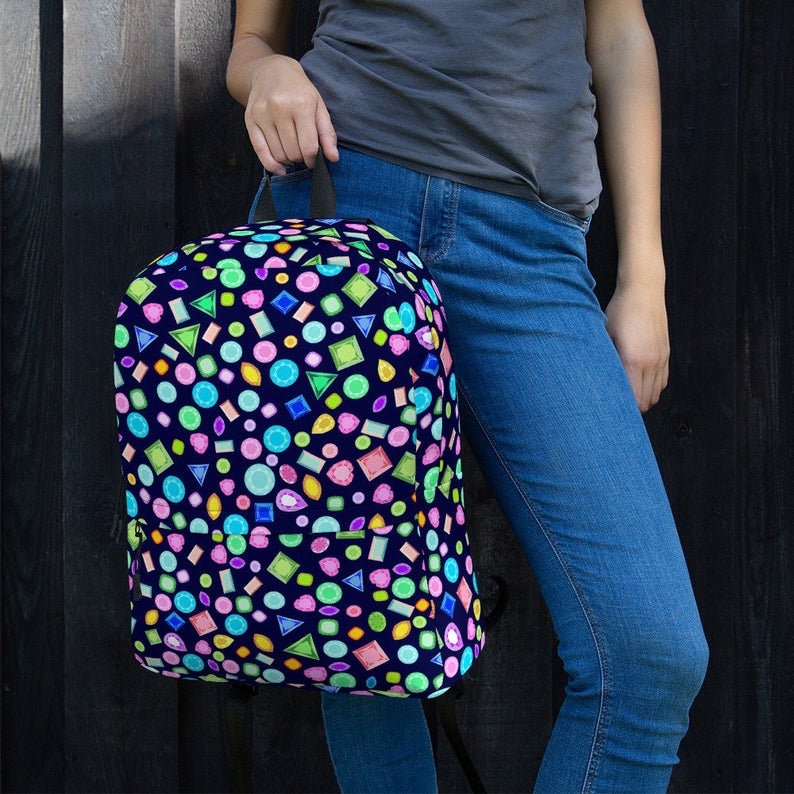 Rainbow Gems Backpack, Gem Stones Backpack, Gems Backpack, Rocks ...