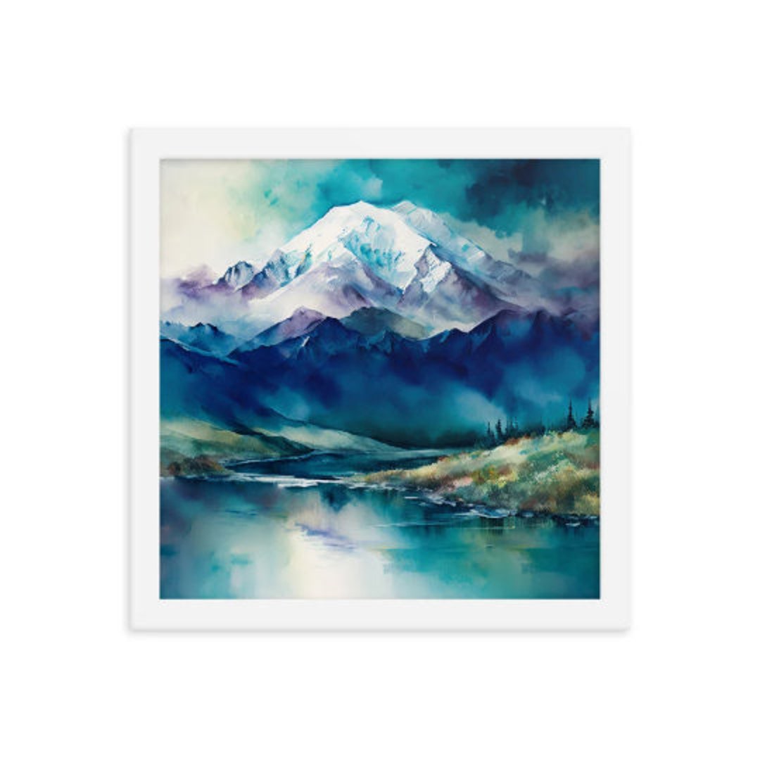 Mount Denali Framed Poster, Mountain Lovers Art Poster, Rockslovers ...
