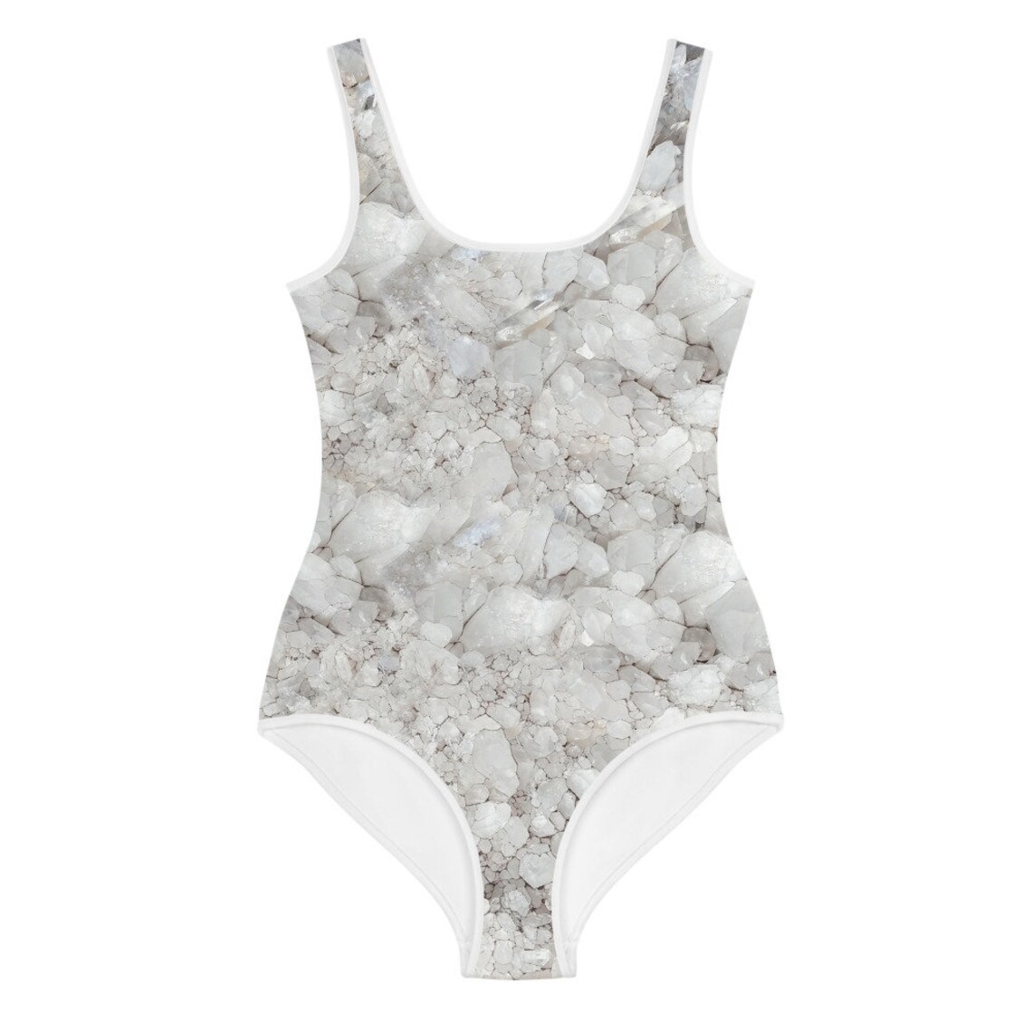 Rock Crystals Youth Swimsuit 8T-20T, Quartz Girls Swimming Suit, Rocks ...