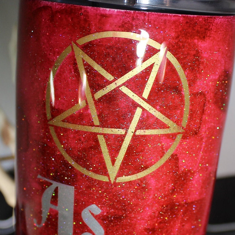 Baphomet Satanic 666 As Above So Below Red Glitter 30 Oz | Etsy