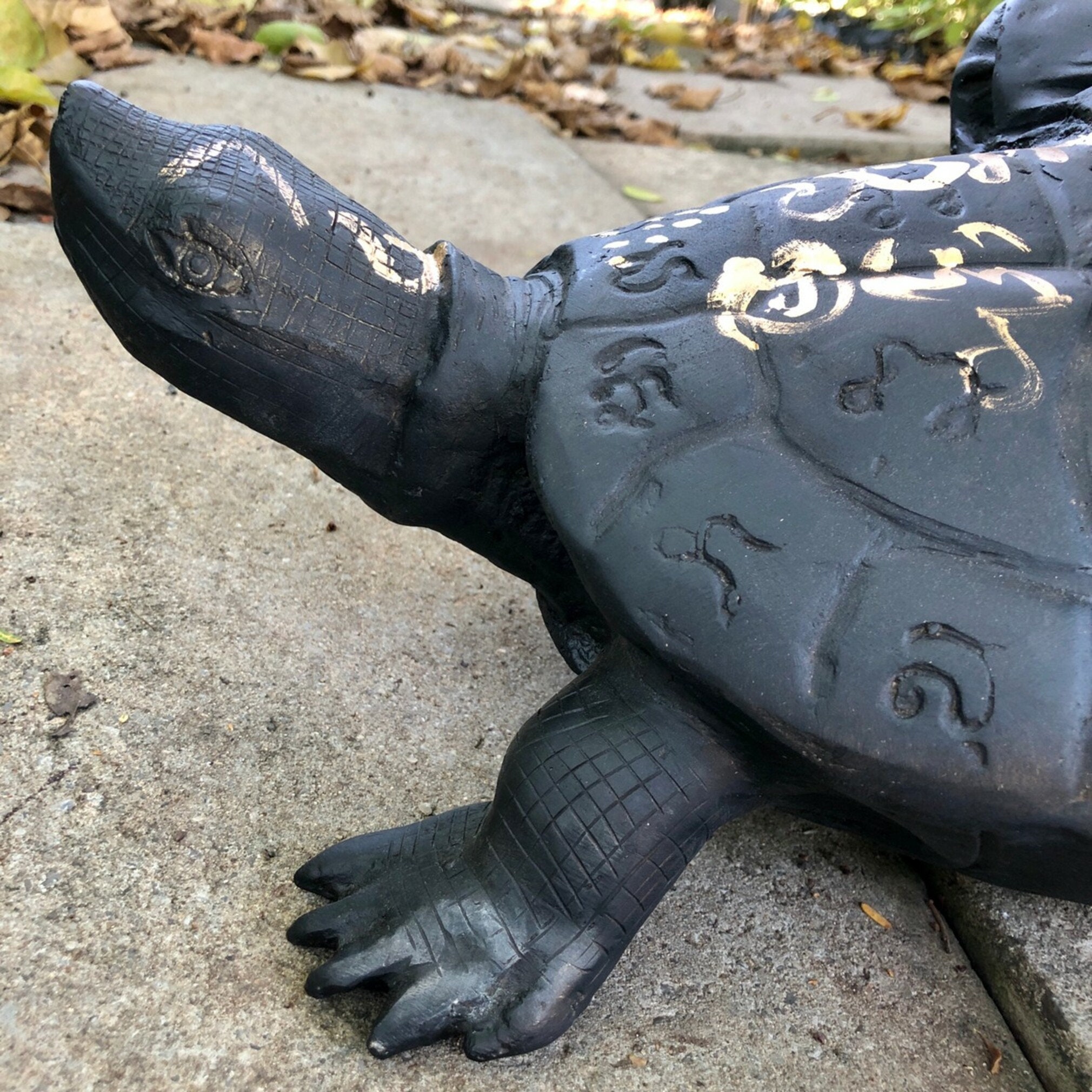 12.6 Large Golden Buddha Wealth Turtle Monk Statue - Etsy