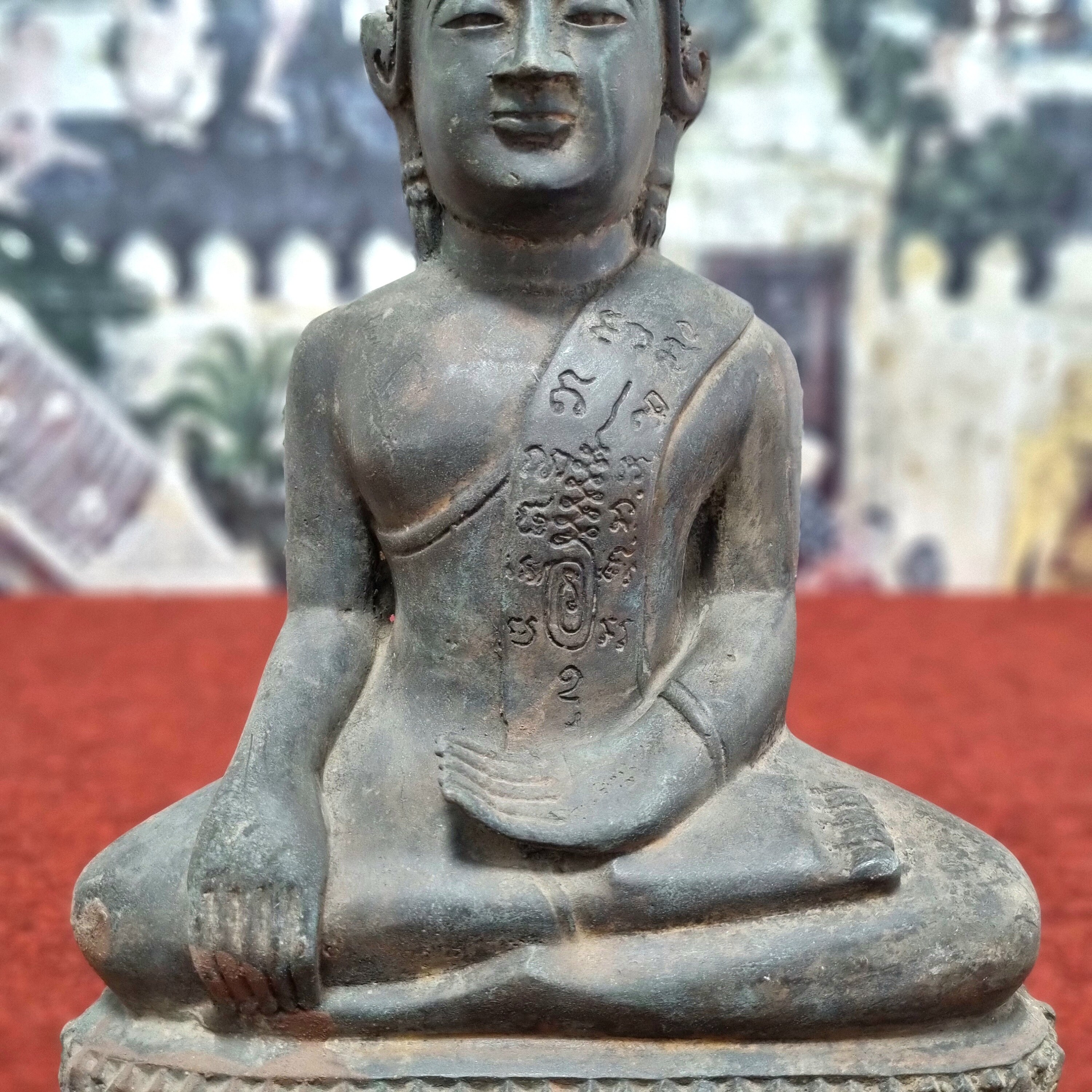 14.8 Immortal Buddha Statue Carved Thailand Buddhist Letters From Monk ...