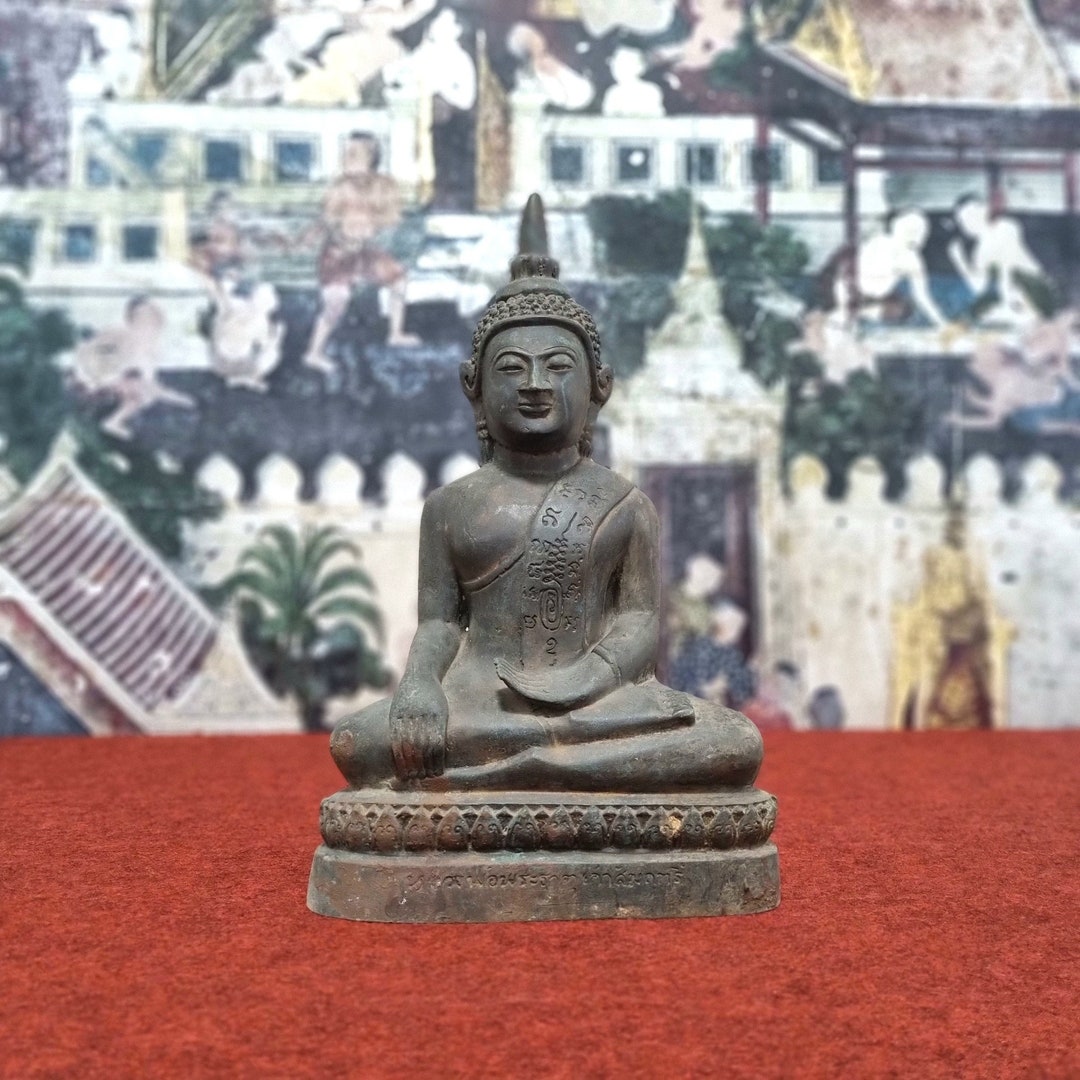 14.8 Immortal Buddha Statue Carved Thailand Buddhist Letters From Monk ...