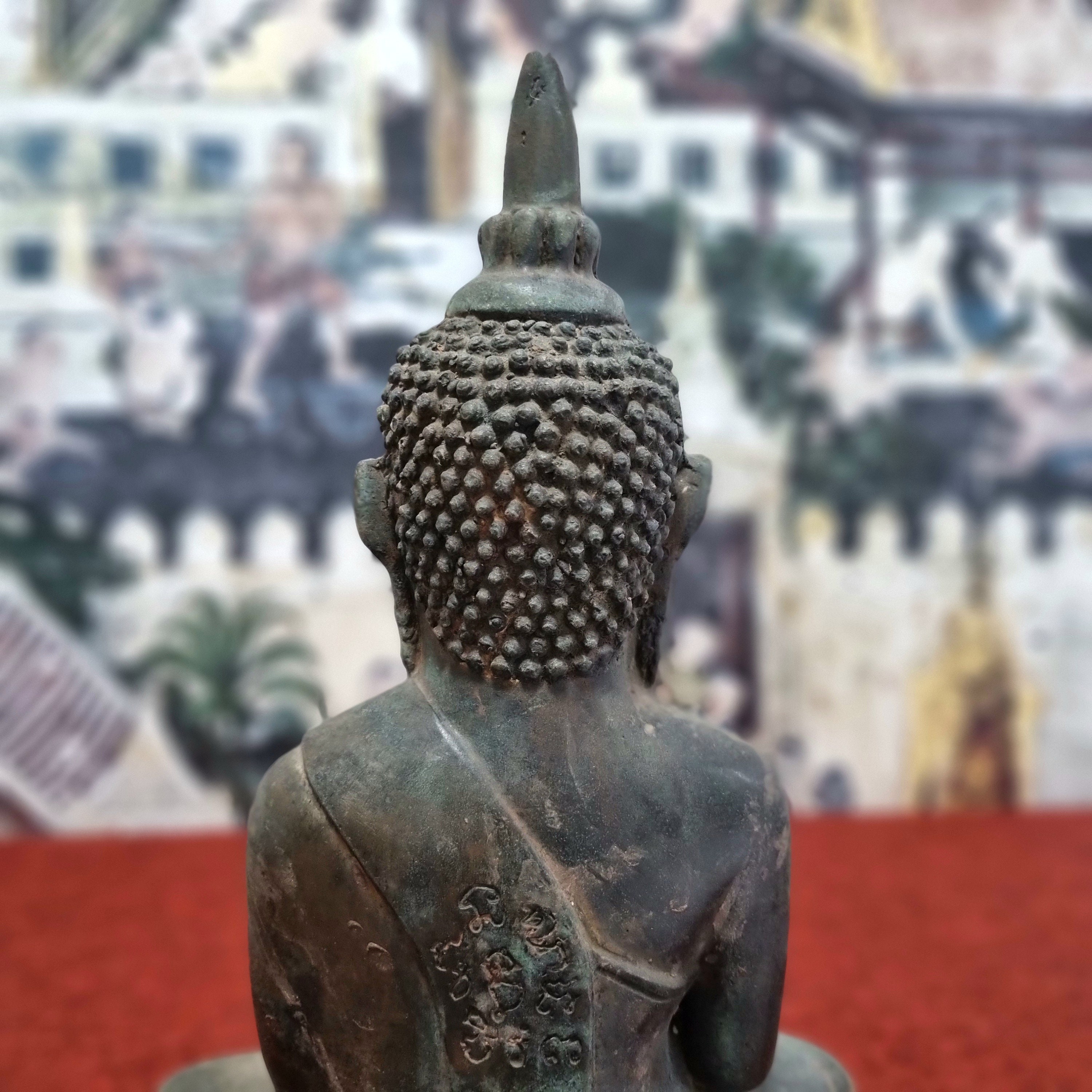 14.8 Immortal Buddha Statue Carved Thailand Buddhist Letters From Monk ...