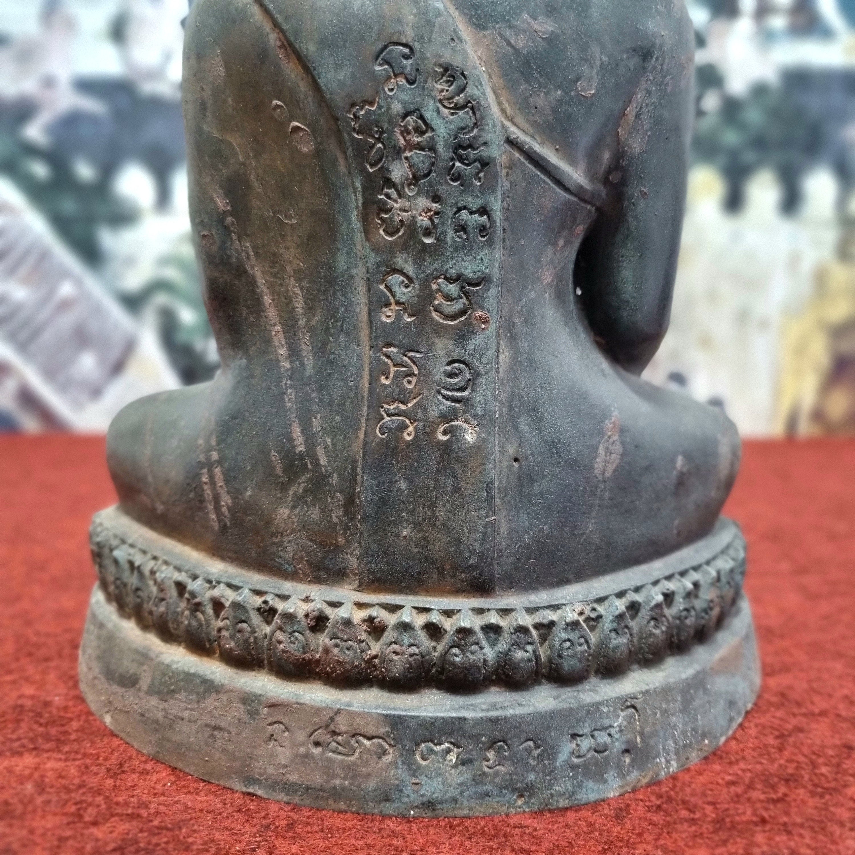 14.8 Immortal Buddha Statue Carved Thailand Buddhist Letters From Monk ...