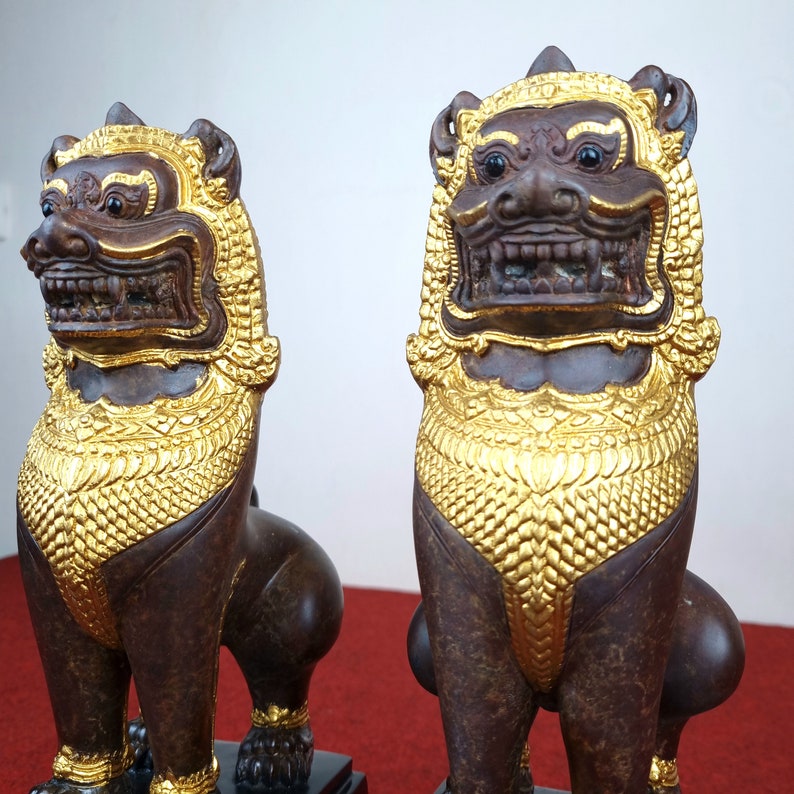 12 Chinese Lion Foo Dog Statue Fu Dog Guardian Thailand - Etsy