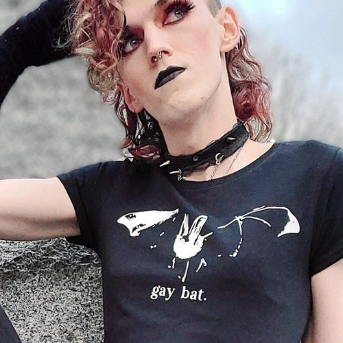 Gay Bat Goth Graphic Tee - Etsy