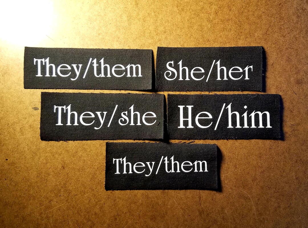 Sew-on Pronoun Patches - Fancy Font! Customizable! - Etsy