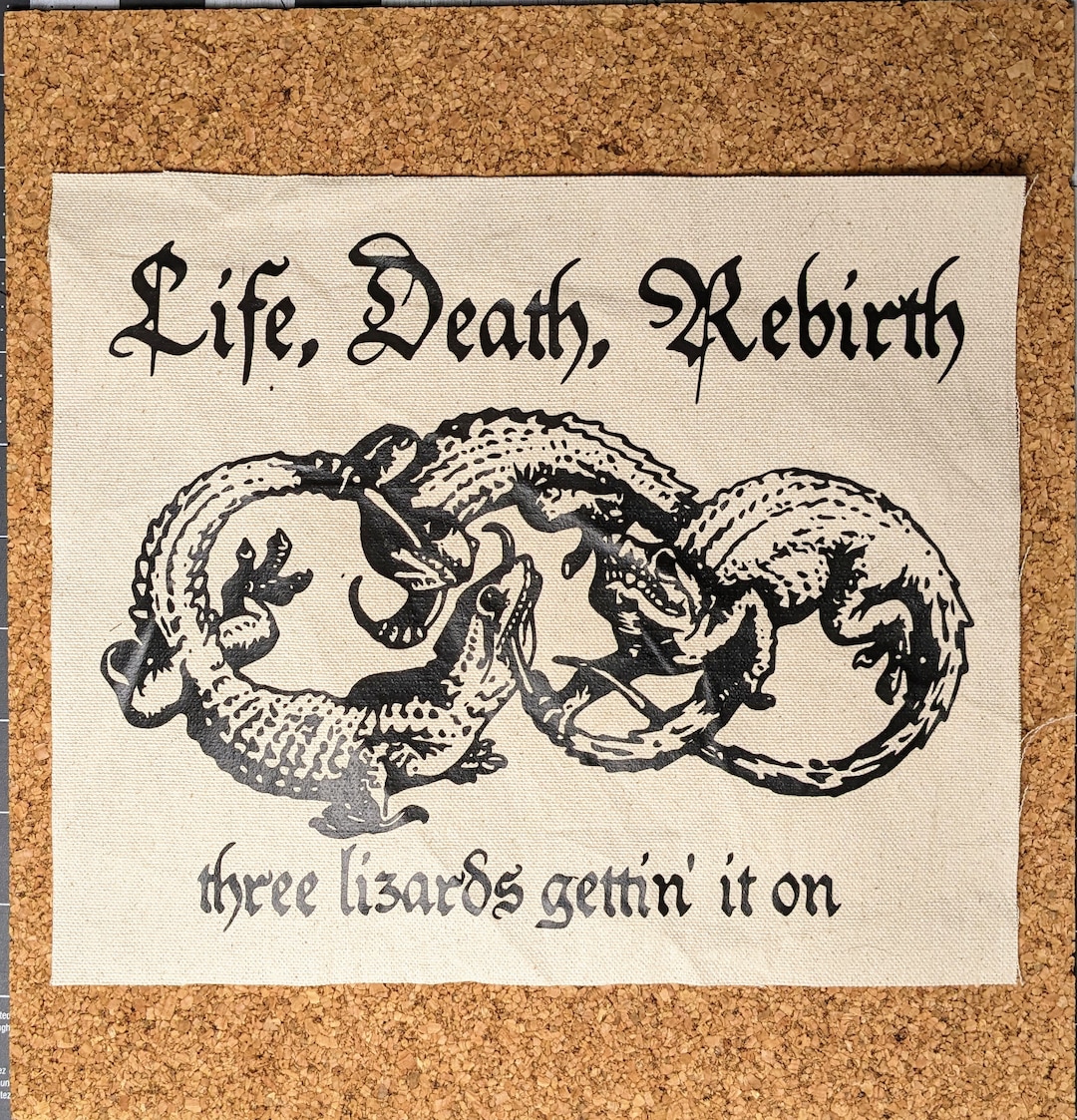 Three Lizards Back Patch // Life, Death, Rebirth - Etsy
